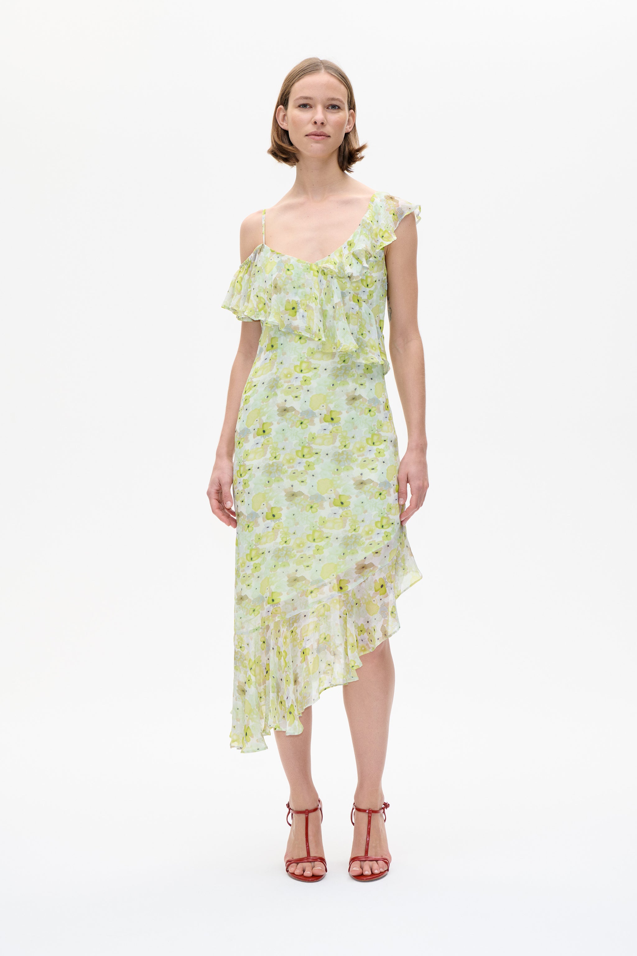 Shop Avah Dress in Sunny Lime Flower | Worldwide Shipping