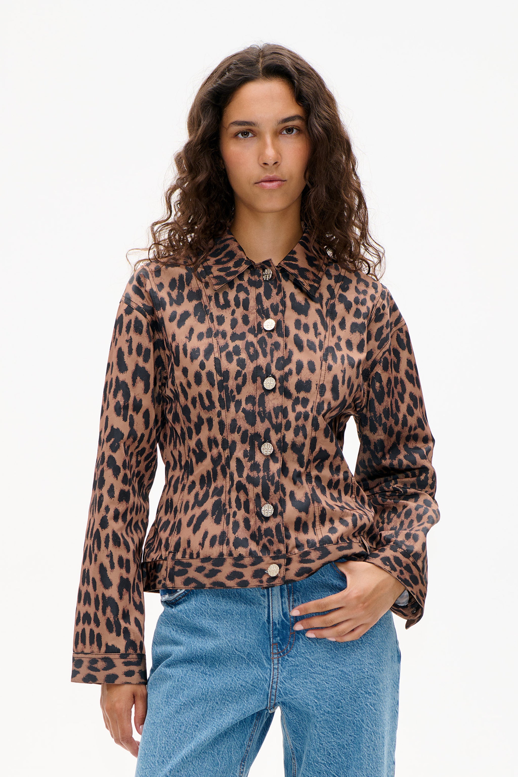 Shop BENE JACKET in Dark Brown Leopard | Fast Delivery